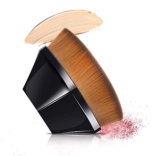 Foundation Makeup Brush Flat Top Kabuki Hexagon Face Blush Liquid Powder Foundation Brush for Blending Liquid, Cream or Flawless Powder Cosmetics (Pink)