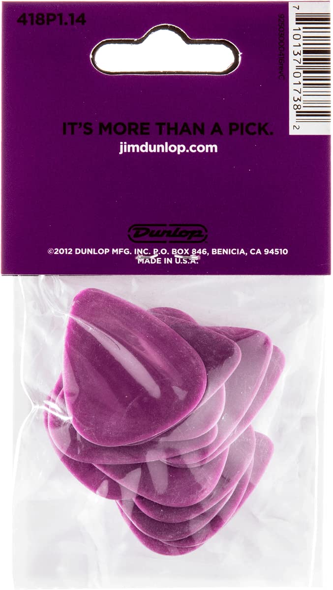 Dunlop Tortex Standard 1.14mm Purple Guitar Pick, 12 Pack