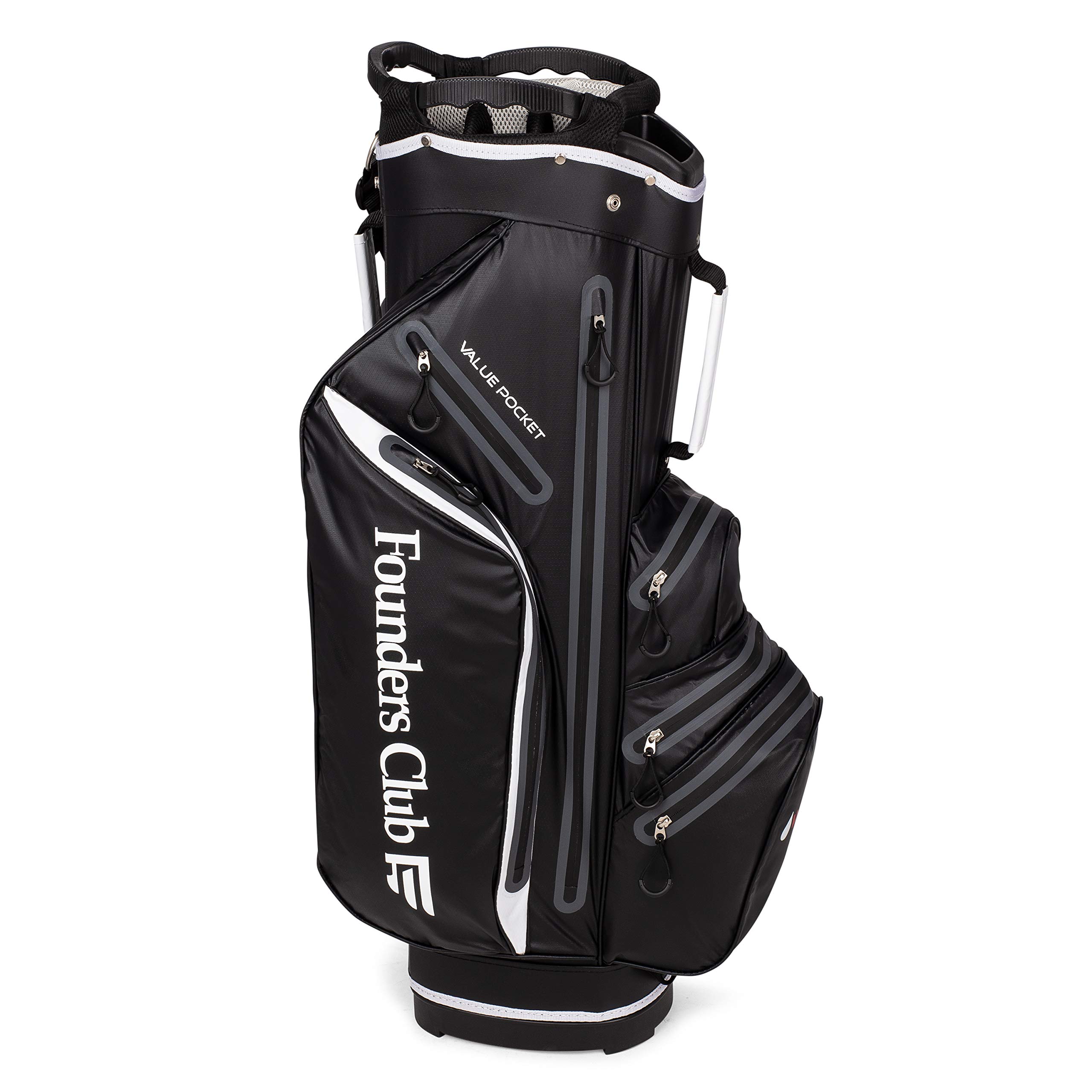 Founders Club Waterproof Golf Cart Bag Ultra Dry for Rainy Days on The Golf Course Light Weight 14 Way Full Length Divider Plus External Putter Tube (Black)