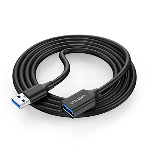 URELEGAN USB 3.0 Extension Cable 6FT, USB A Male to Female Extender Cord High Data Transfer Compatible for Webcam,Gamepad, USB Keyboard, Flash Drive, Hard Drive, Printer and More