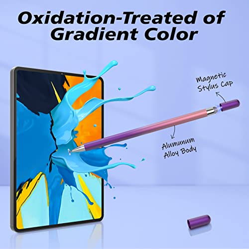 Stylus Pens for Touch Screens - StylusHome Gradient Universal Stylus Pen with 4 Magnetic Caps + 4 Extra Tips for Apple/iPhone/iPad pro/Mini/Air/Android All Capacitive Touch Screens (Purple/Blue)