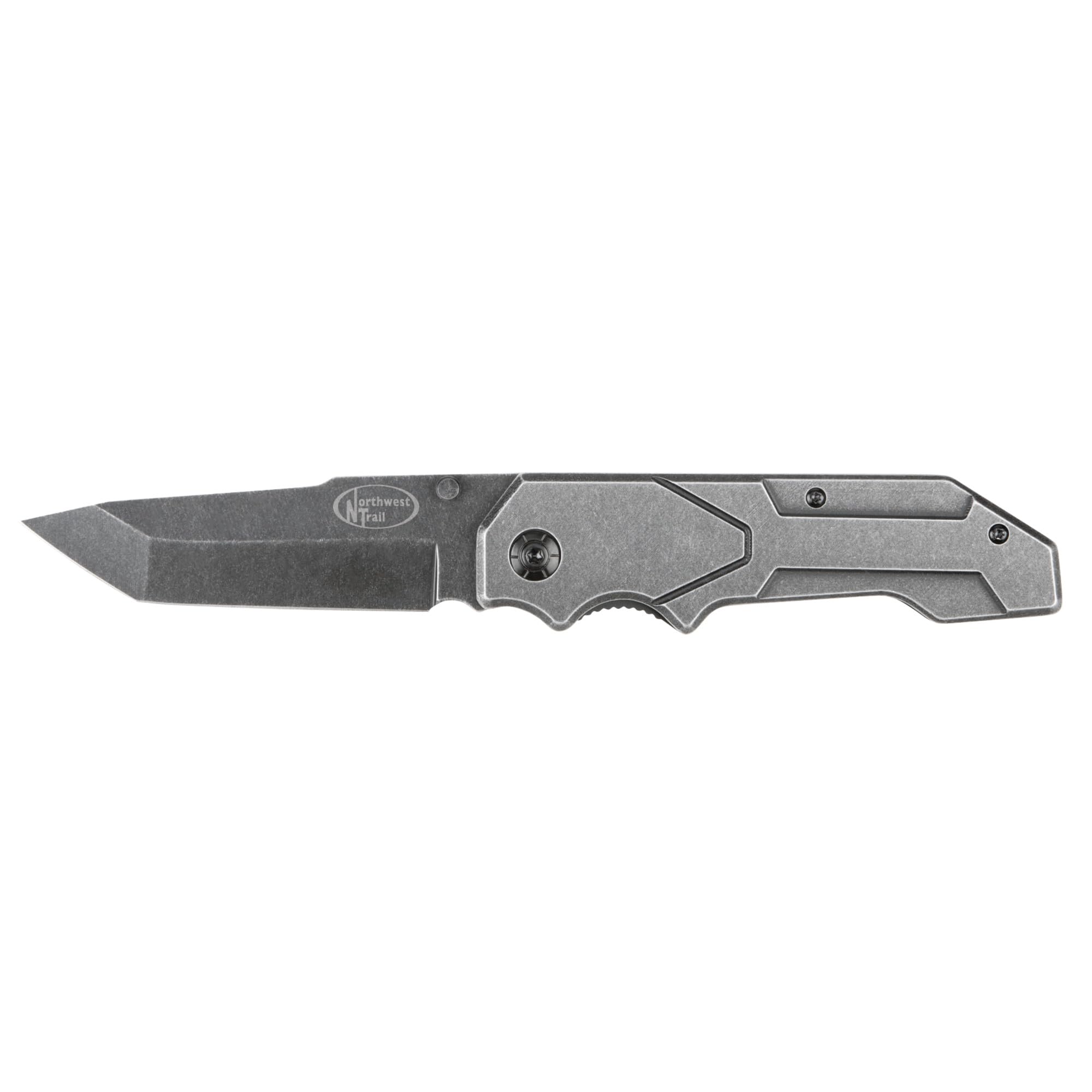 Performance Tool W9357 Non-Reflective Black Tanto Blade Pocket Knife with Inline Blade Lock and Pocket Clip - 8-1/4-Inch Overall Open Length