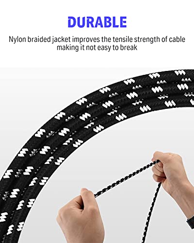 Donner Guitar Cable 10 ft, Electric Instrument Cable Bass Amp Cord for Electric Guitar Bass Amplifier Audio, 1/4" Right Angle to Straight, Black White