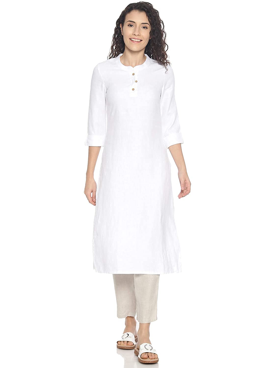 Ecentric Eco-friendly Womens Solid Kurta Hemp Fabric Indian Ethnic kurti for Women Tunic Kurti