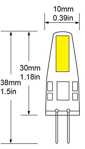 Ukey U G4 LED Bulb 3 Watt Bi-Pin Base 12V AC/DC 2700K Warm White Dimmable Waterproof T3 G4 30W LED Halogen Replacement 5Pack (3)