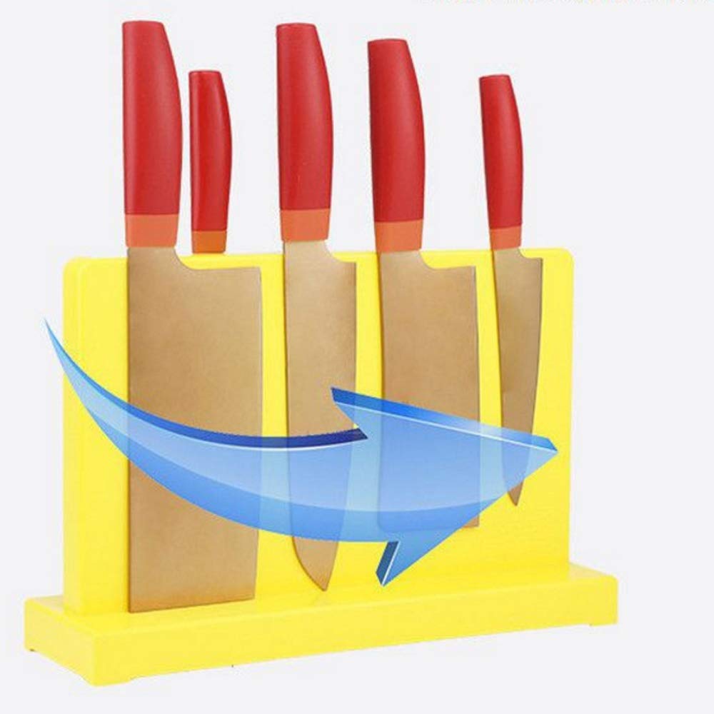 JHHDP Double Side Powerful Magnet Knife Holder Resin Kitchen Metal Gadgets Storage Rack Universal Chef Knife Block Magnetic Tools (Color : D)