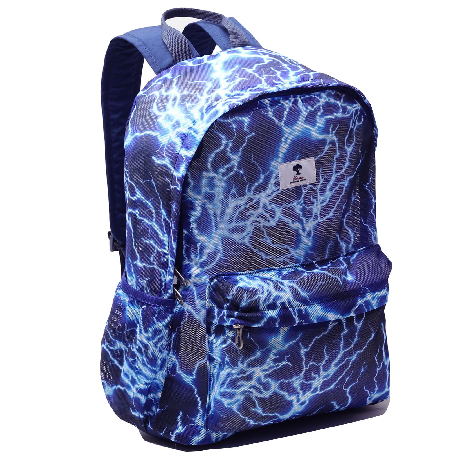 ESVAN Original Print Mesh Backpack Semi-Transparent Sackpack See Through Beach Bag Daypack Multi-Purpose Women Men Unisex (Bohemia)