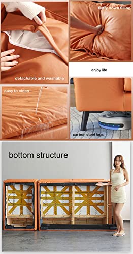 Sofa Couch Living Room Sofa with Cozy Throw Pillows Breathable Fabric Sofa Couch Carbon Steel Support Legs 2 Layers Soft Cushions Spacious Large Sofa for Living Room Office