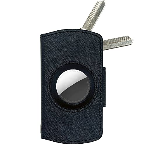 Key Organizer Cover Case for AirTag, CAXGEK Leather Bifold Key Organizer Holder Case for Apple AirTag. [Not Included AirTag]