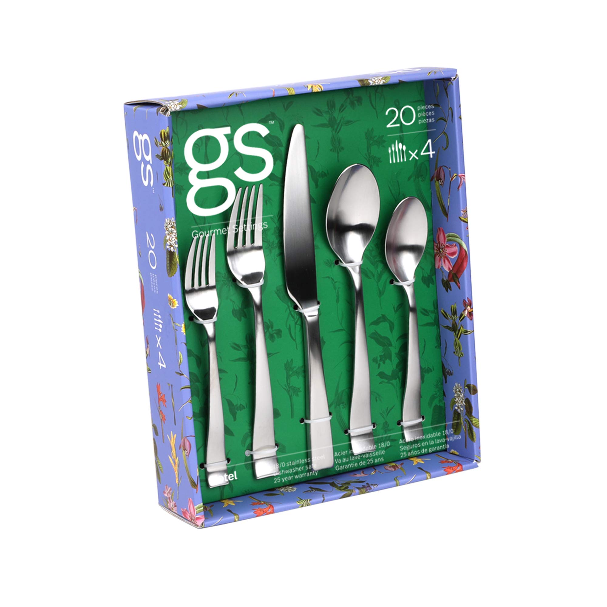 Gourmet Settings 20-Piece Silverware Hotel Collection Flatware Set for 12, Service for 4, Stainless Steel