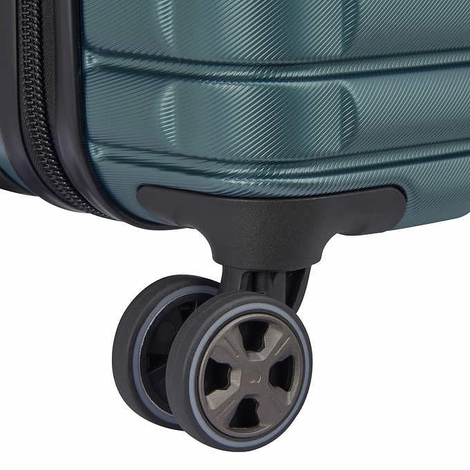 DELSEY PARIS Cruise 3.0 Hardside Expandable Luggage with Spinner Wheels, Green, Checked- Large 28 Inch
