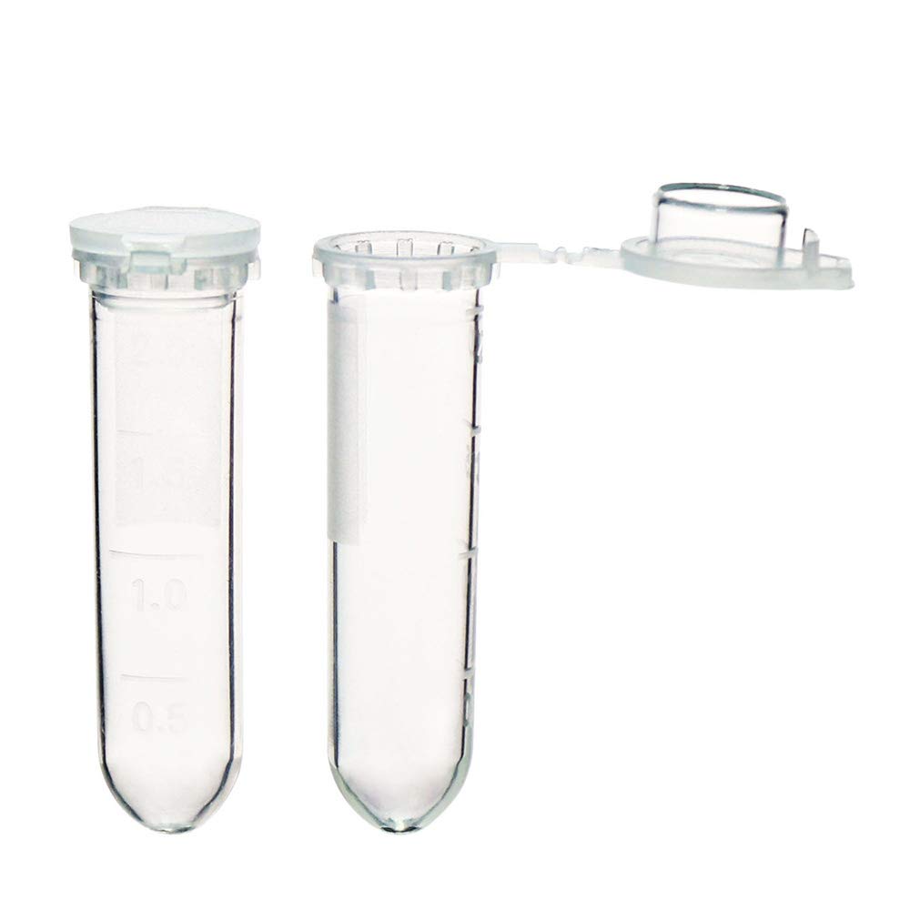 ULAB Scientific Autoclavable Microcentrifuge Tubes 2ml with Hinged Lid, Falcon Tube, Frosted Writing Area, Polypropylene Graduated, Pack of 500, UCT1004