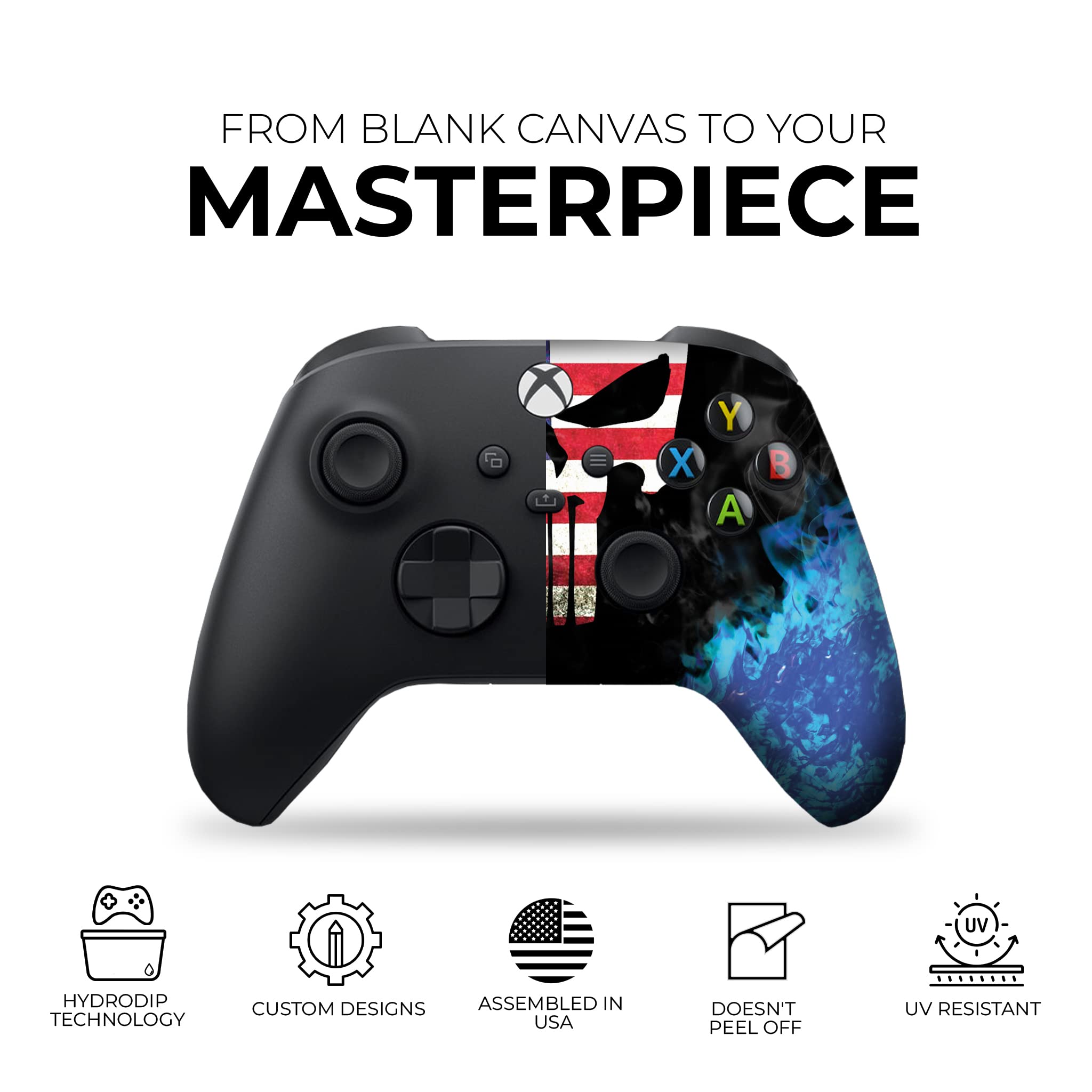 DreamController Weed Skull Custom X-box Controller Wireless compatible with X-box One/X-box Series X/S Proudly Customized in USA with Permanent HYDRO-DIP Printing(NOT JUST A SKIN) (MODDED)