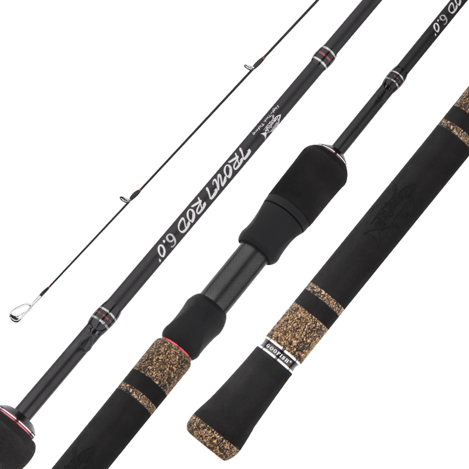 GOOFISH® Solid Nano Blank Series,Lightweight Ultra Light Fishing Rod,6.0'(180cm) Fuji Setting Two Tip Action Trout Bass Spinning Rods