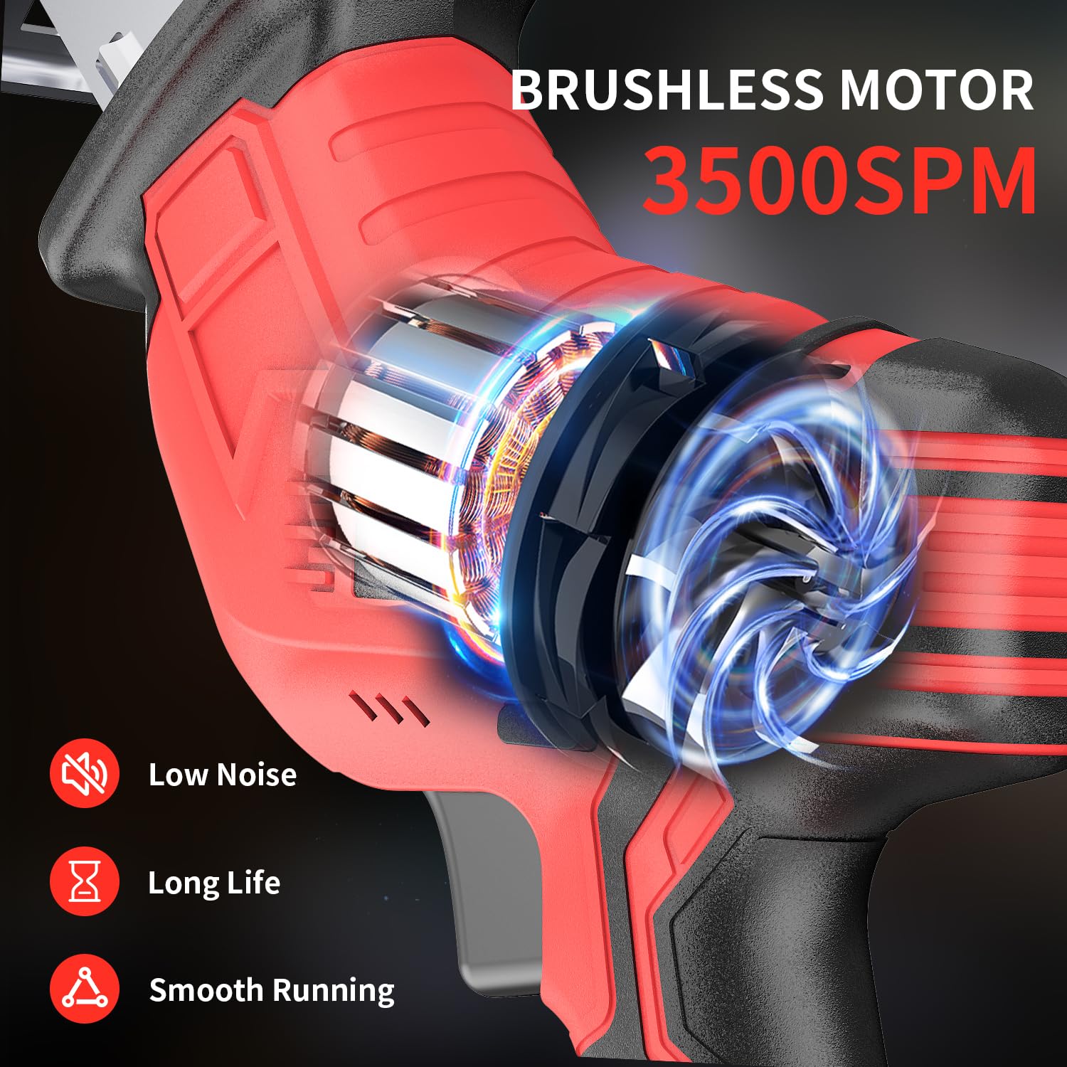 Reciprocating Saw Cordless, Battery Operated Sawzall With 9 Saw Blades For Wood & Metal, Trees, Pvc Cutting, And Fast Charger/Efficient Cutting