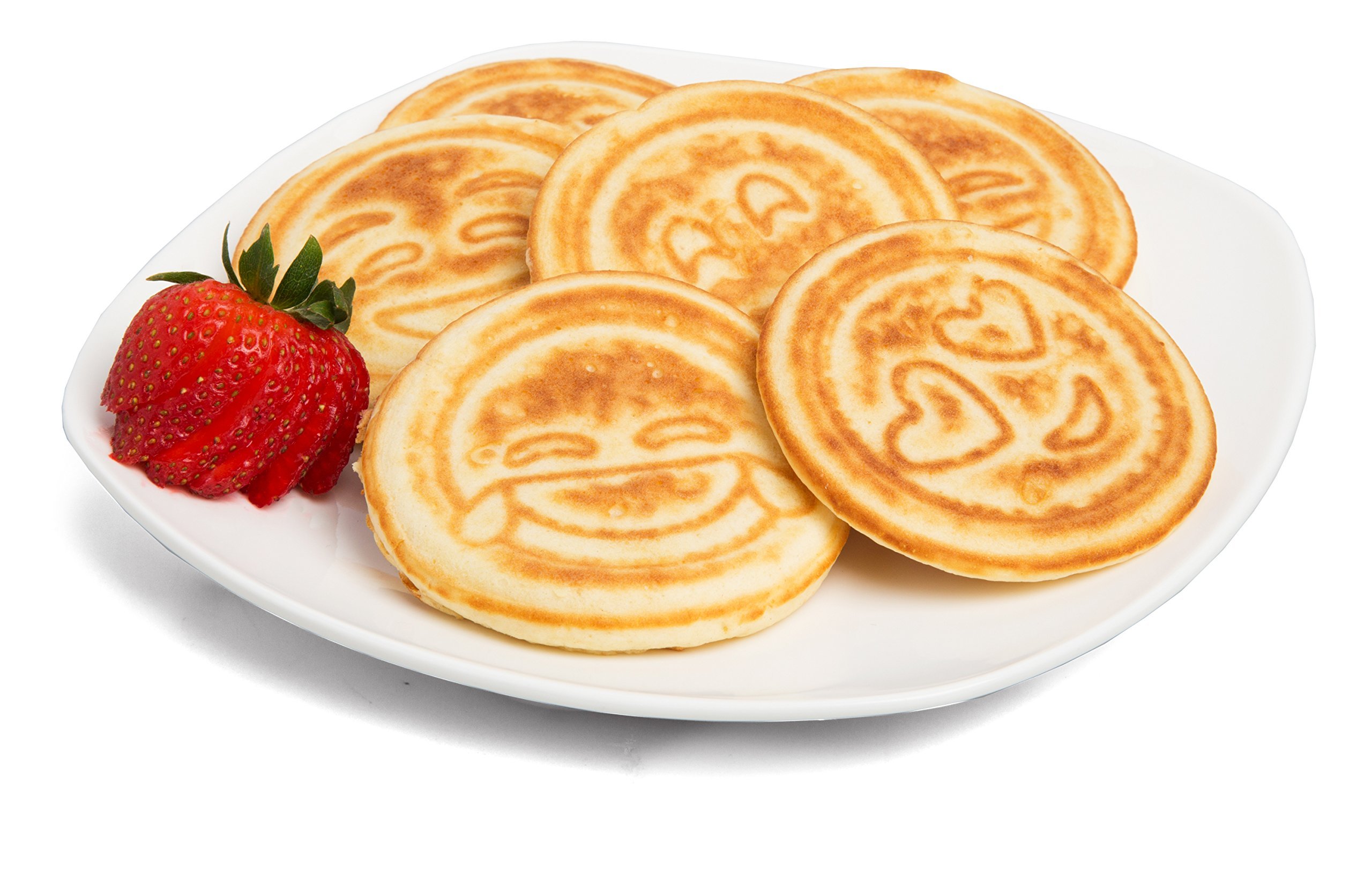 Good Cooking Emoji Smiley Face Pancake Pan with 7 Fun Mini Faces - Non-Stick Skillet Griddle - Pan Cakes are Perfect for Kids Breakfast, Brunch, Parties, Birthdays