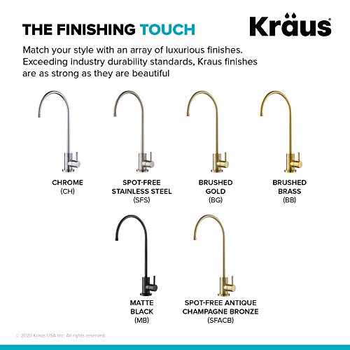 KRAUS Purita 100% Lead-Free Kitchen Water Filter Faucet in Brushed Gold, FF-100BG