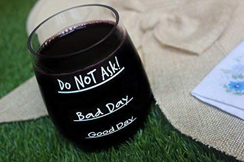 Good Day Bad Day Do Not Ask Stemless Wine Glass β Tritan Plastic 16 Ounce Cup