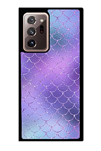 Purple Teal Mermaid Scales Skin Black Rubber Phone Case Compatible With Samsung Galaxy S23 S23+ Ultra S22 S22+ S21 S21FE S21+ S20FE S20+ S20 Note 20 S10 S10+ S10e
