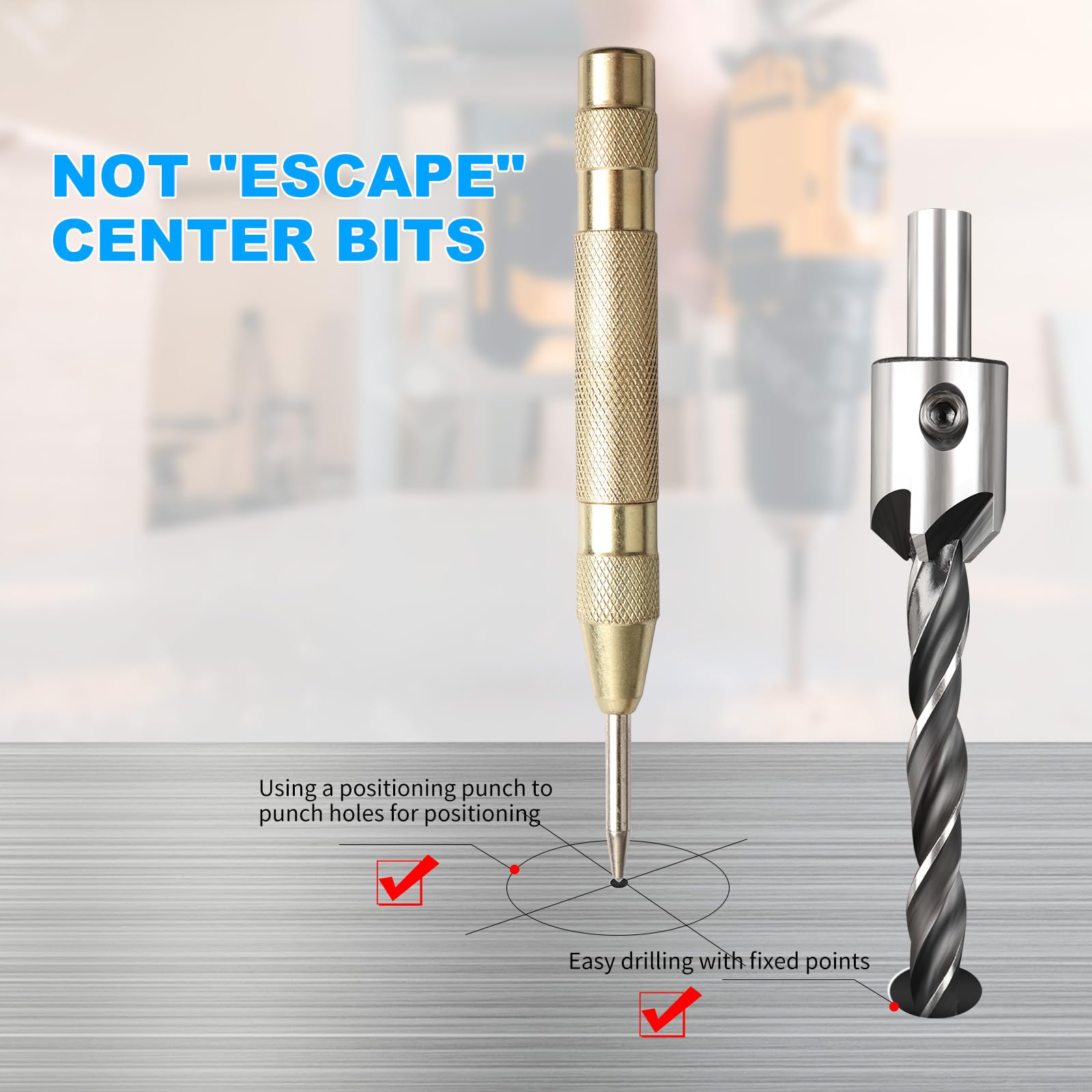 Rocaris 5 Pack Step Drill Bit & 5 Pack M2 Countersink Drill Bit Set, Titanium Coated, 50 Sizes of Step Bit for Metal with Aluminum Case, Multiple Hole Stepped Up Bits for DIY
