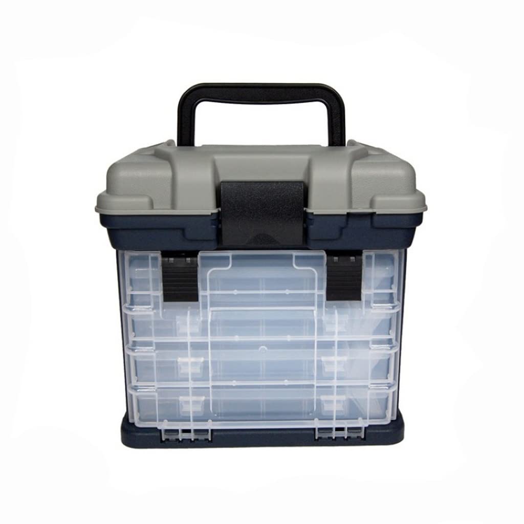 GPPZM 1 Pcs 26 * 16 * 26cm 4 Layer PP+ABS Fishing Tackle Box Plastic Handle Fishing Box Fishing Tools Storage Box