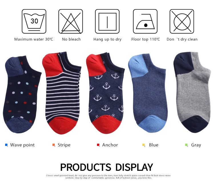 GPPZM 5 Pairs Men's Socks Summer Large Size Breathable Socks Cotton Shallow Mouth low-top Male Socks