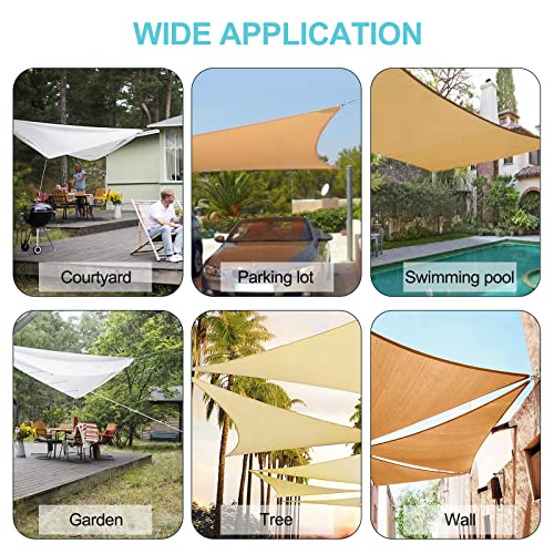 HOMPER Shade Sail Hardware Kit, Stainless Steel Sun Shade Hardware Kit Rectangle 6 inch, Heavy Duty Sun Shade Sail Fixing Accessories Awning Attachment Set for Garden Patio Outdoor