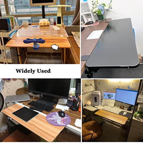 Ergonomic Desk Extender 7 Colors Wooden Keyboard Tray Mouses Platforms - with Steel Foldable K-Bracket - Folds Or Unfolds Easily - Clamp-On - Armrest Shelf Computer Elbow Arm Support
