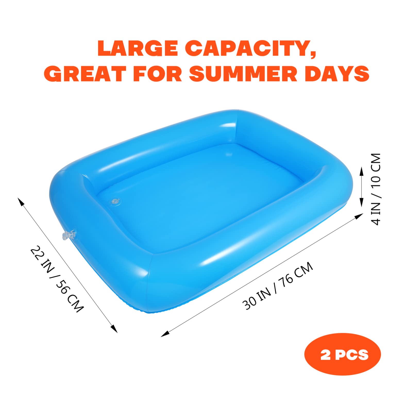 Hemoton 2pcs 30 Cooler for Party Buffet Pallet Party Salad Cooler Ice Chilled Server Inflatable Bar Coolers Beverage Cooler Inflatable Cooler Inflatable Drink Serving Tray Pool White Food