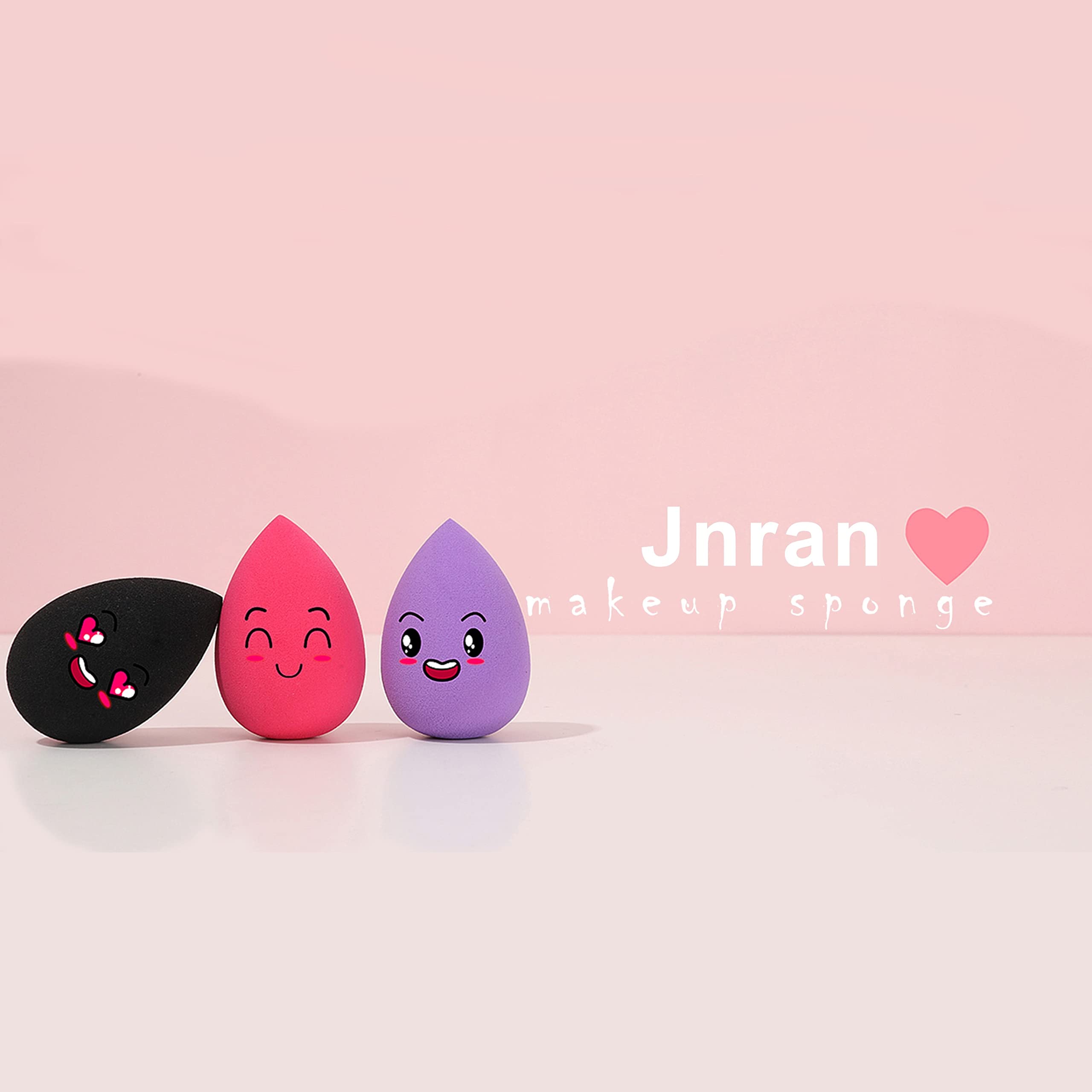 Jnran Makeup Sponges For Foundation Black Beauty Blender Sponge Pack 7pcs Makeup Sponges For Blending Face Sponge For Makeup Applicator Sponge beauty blender pack Makeup Blender Set Cosmetic Sponges