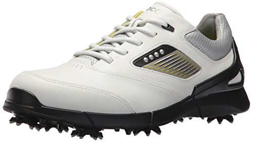 ECCO Men's Base One Golf Shoe, White/Black Hydromax, 7-7. 5