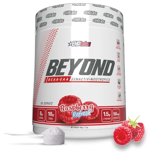 EHP Labs Beyond BCAA Powder Amino Acids Post Workout Recovery - BCAAs Essential Amino Acids EAA Supplements Powder - 10g Amino Acids Supplement for Muscle Recovery, 60 Servings (Raspberry Refresh)
