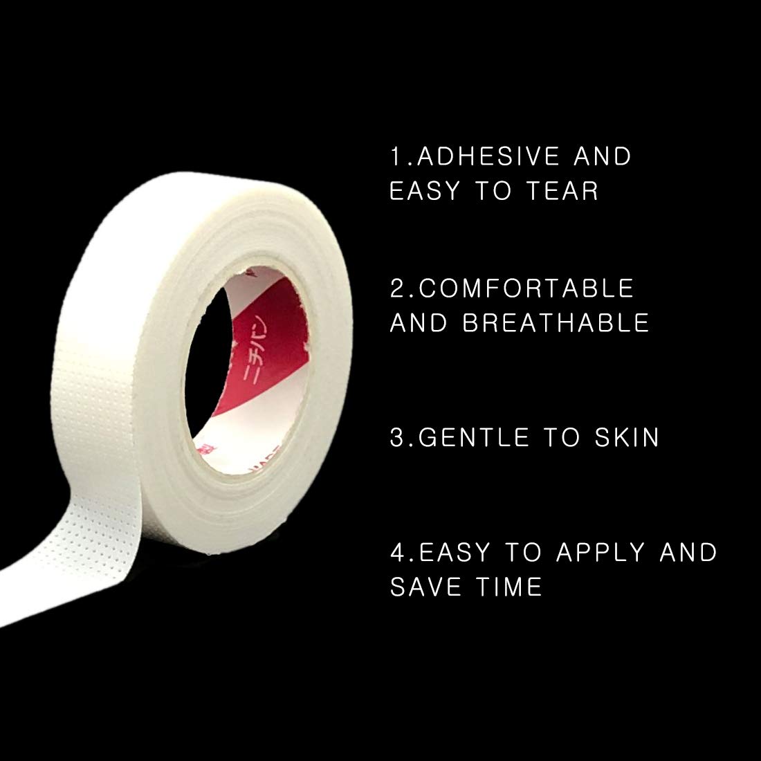 EMEDA Eyelash Extension Eye Tape 8 Rolls White Paper Breathable Micropore Fabric Medical Tape Under Eye for Lash Extensions Supplies Individual Eye Lashes Tools (8 Rolls 7m Each Roll)