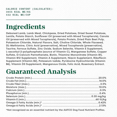 NUTRO Limited Ingredient Diet Adult Dry Dog Food Lamb & Sweet Potato Dog Kibble, 4 lb. Bag