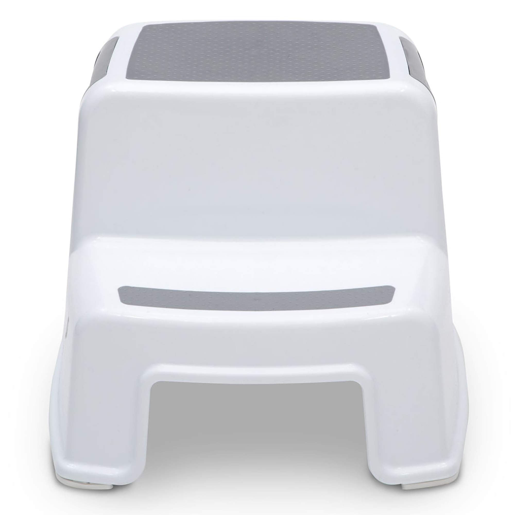 Delta Children Kid Size Potty and Step Stool 2-Piece Set - Realistic Potty and Step Stool Ideal for Potty Training, White/Grey