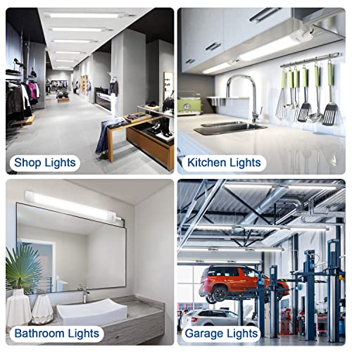 Tobeter 2PCS LED Vapor Tight Light Fixture, 2FT Utility LED Shop Lights with 18W 1800LM 4000K, Linkable LED Tube Lights, IP66 Waterproof Garage Ceiling Light for Basement Workbench Office Car Wash