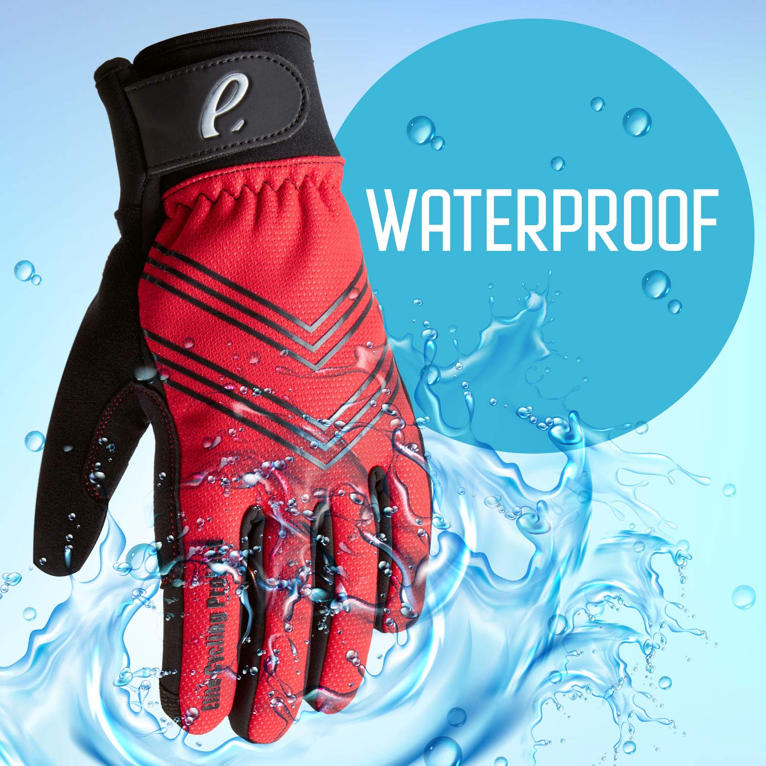 Elite Cycling Project Oulo Warm Winter Cycling Gloves Waterproof MTB Touchscreen Gloves with Padded Palms and 3M Thinsulate Insulation for Men (XL, Green)