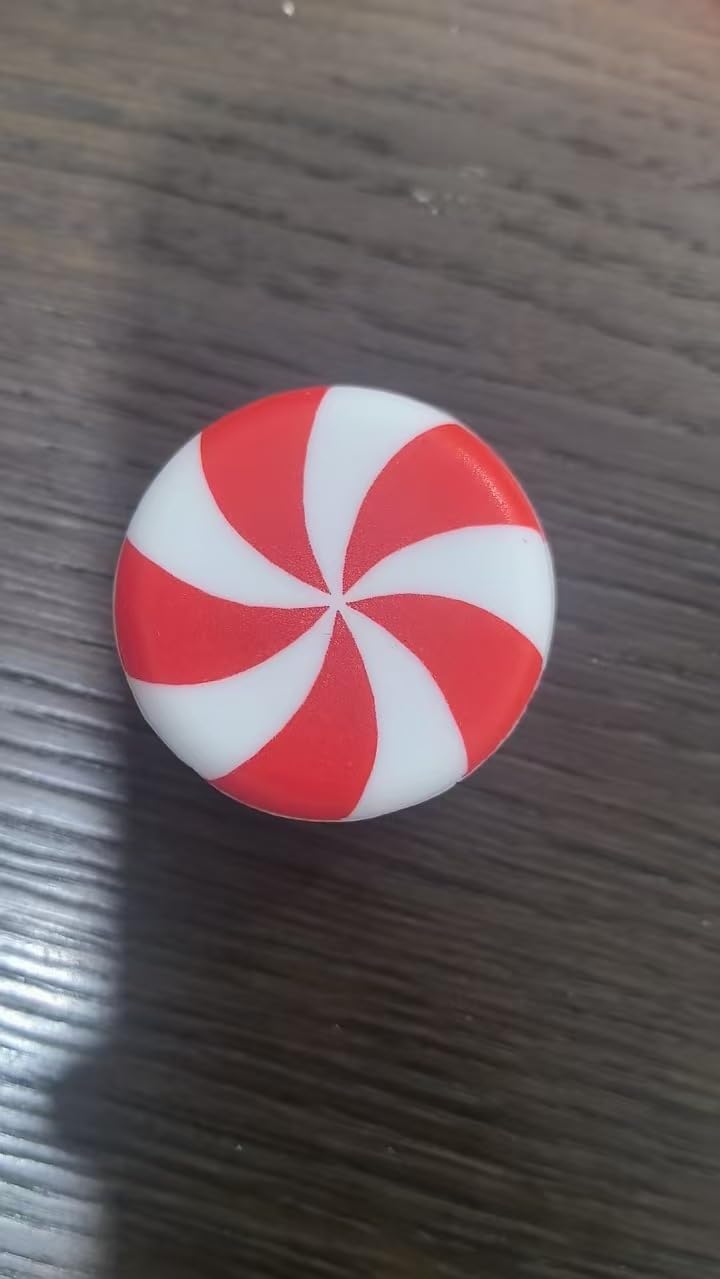 New Halloween Christmas Red and White Candy Cabinet knob Covers for Various Kitchen Cabinet knob Covers Living Room Bedroom Cabinet Knob Covers (20 Pieces)