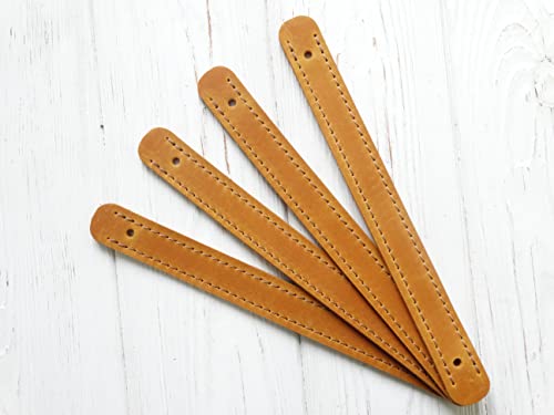 Handmade Leather Handles and Drawer Pulls (Caramel) - 4pcs