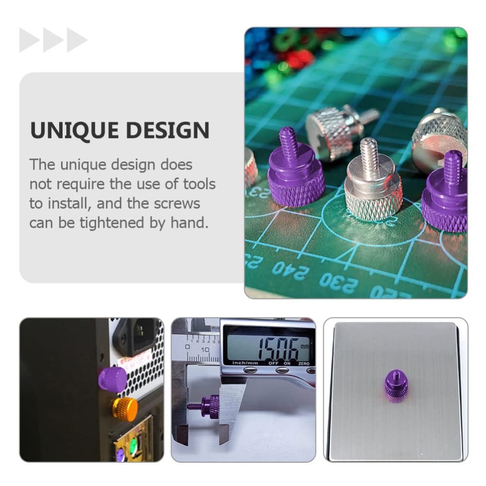 SOLUSTRE 10PCS Chassis Thumb Screws Computer Case Screws Computer Case Thumbscrew Knurled Thumbscrews Practical Screw Computer Screws Computer Part Accessories Aluminum Alloy Purple