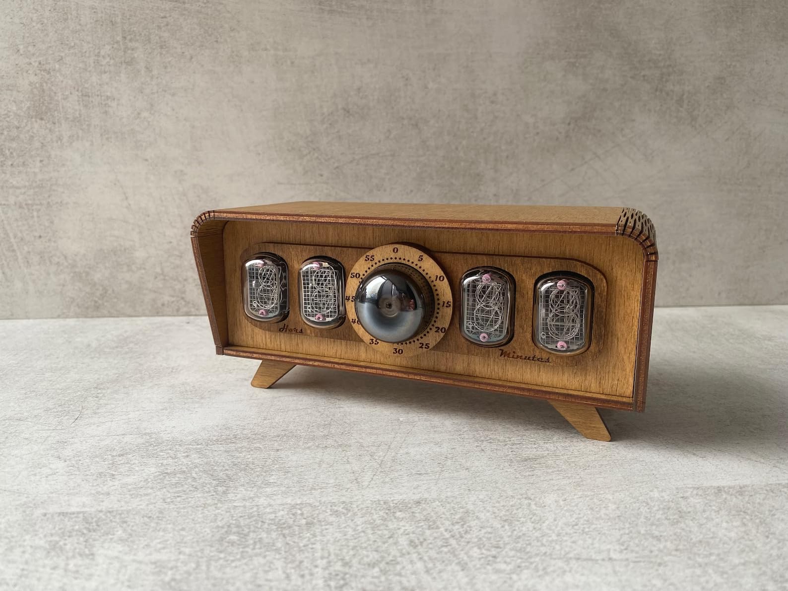 Handmade Nixie Tube Clock IN-12 - made in Ukraine - Vintage Retro Table Clock - Wooden Desk Nixie Tube Clock