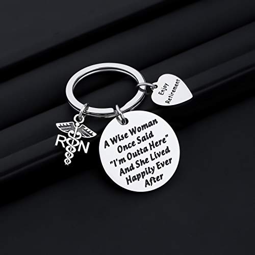 ENSIANTH Medical Professional Retirement Keychain Enjoy Retirement Gift for Doctor Nurse RN NP LVN LPN BSN (RN Key)