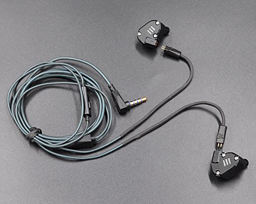 Quad Driver Headphones,ERJIGO KZ ZS6 High Fidelity Extra Bass Earbuds Without Microphone,with Detachable Cable (with Mic, Black)