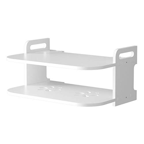 EMVANV Floating TV Box Shelf, Wall Mount Punching-Free DVD Player Router Box Router Game Consoles Storage Shelf Bracket for Home Office