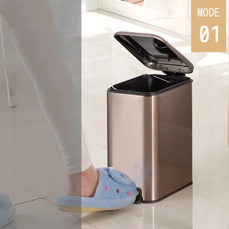 LIRUXUN Gallon Soft-Close Trash Can Foot Pedal Stainless Steel