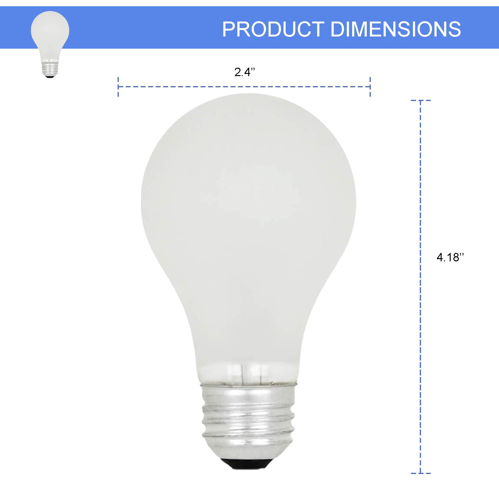 Dysmio Lighting 100 Watt A19 Rough Service Incandescent Light Bulb Pack of 4