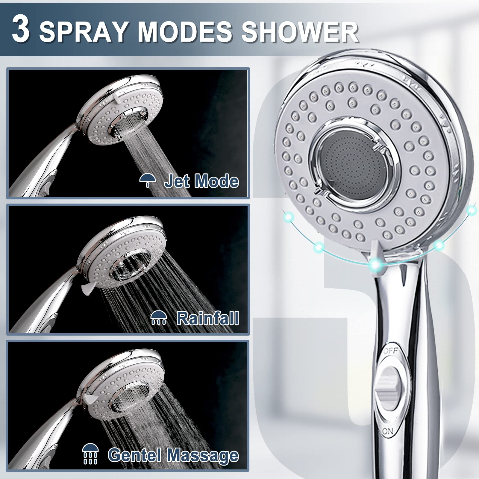 Shower Head Sink Faucet Sprayer for Hair Washing Pet Dog Rinse Baby Shampoo, Hand Held Shower for Bathtub Kitchen Bathroom