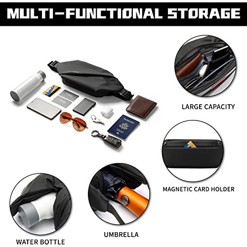 NIID Sling Chest Bag for Men Crossbody,Small Zipper Waterproof Cross Body Shoulder Bags Travel Hiking Daypack(Black)…
