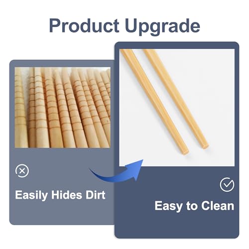 LOROTOCO 10Pairs Bamboo Chopsticks Reusable | Dishwasher Safe | Non slip | Chinese -(9.45in)