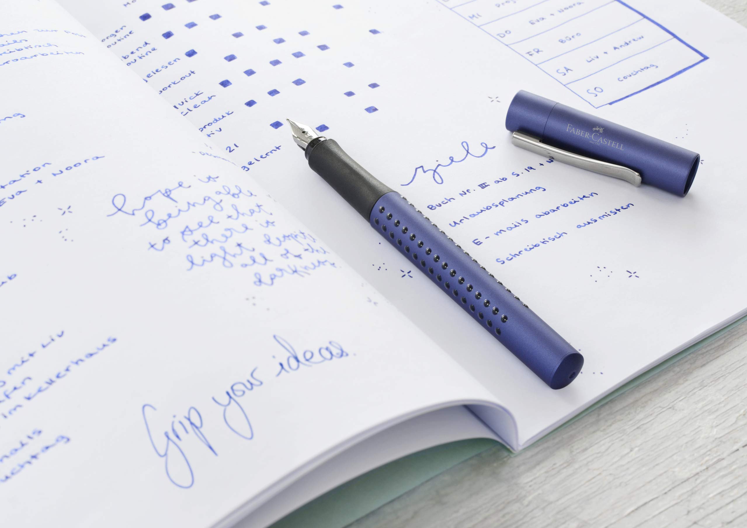 Faber-Castell Grip Edition Fountain Pen and Ballpoint Pen Set - Anthracite, 201526